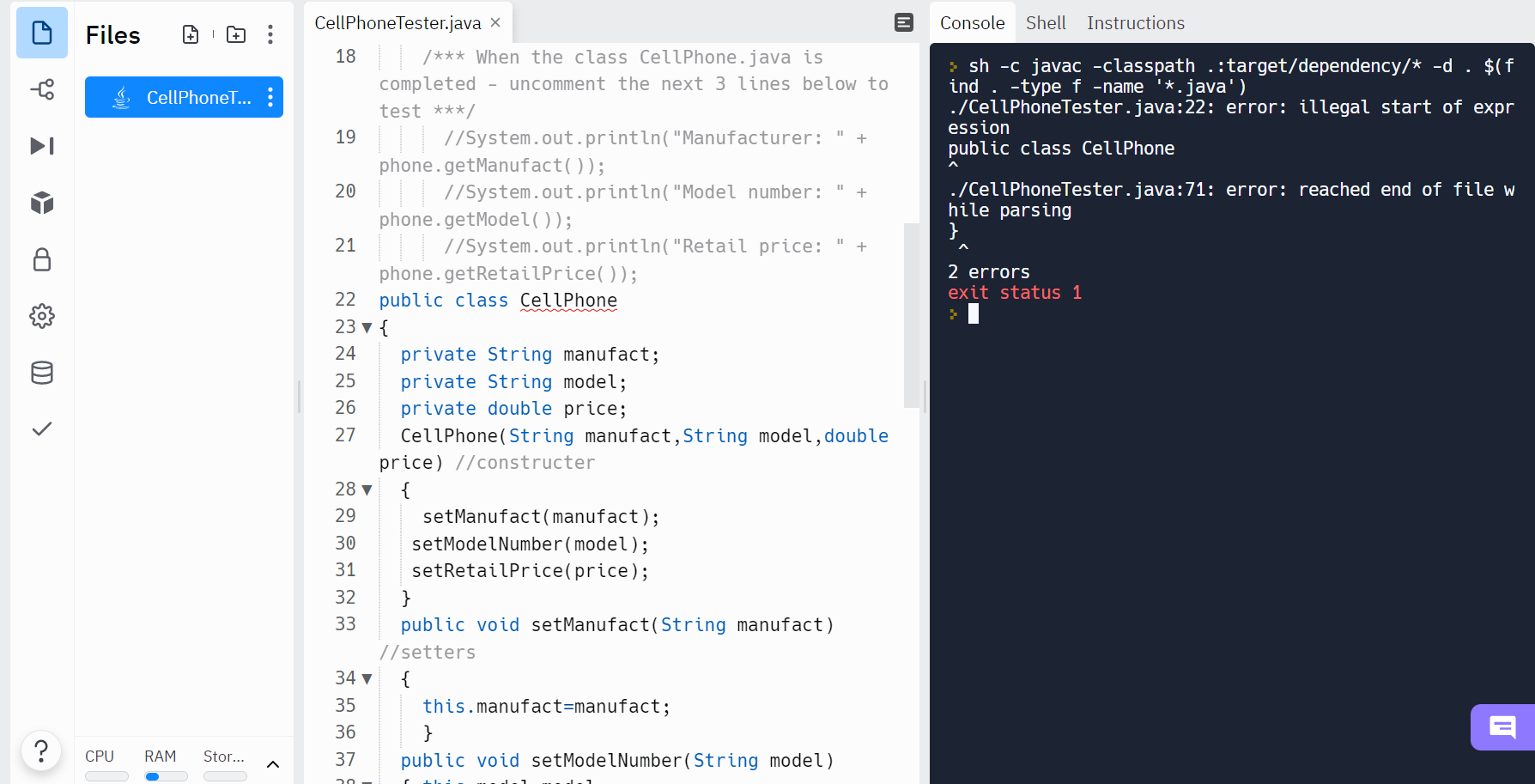 Solved How can I fix this to work and have no errors? Please | Chegg.com
