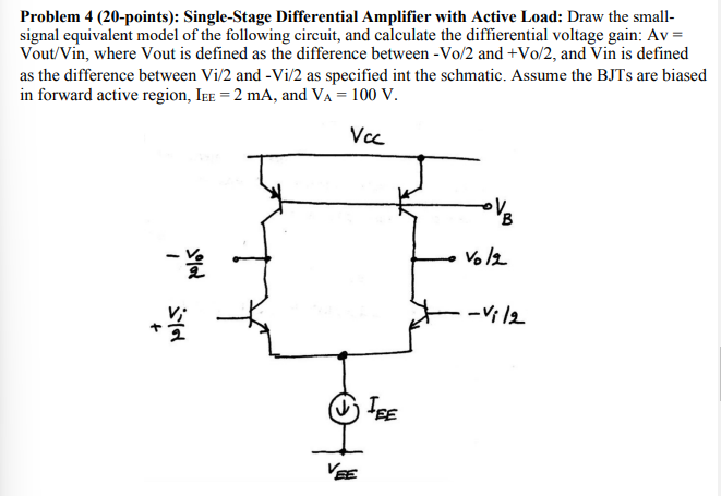 Solved Problem 4 (20-points): Single-Stage Differential | Chegg.com