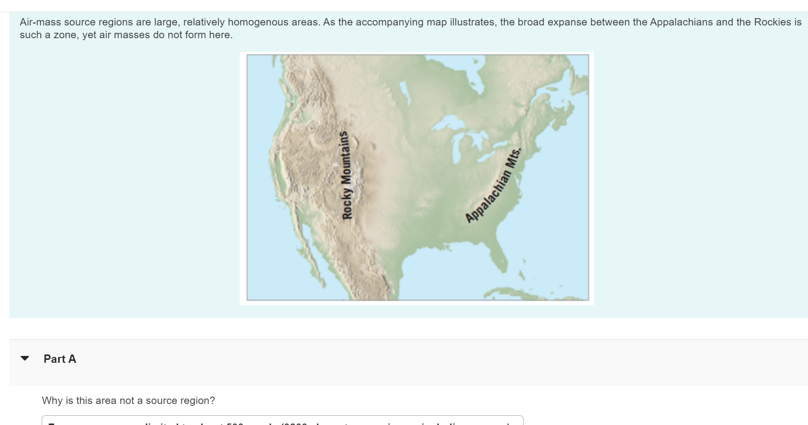 Solved Air-mass source regions are large, relatively | Chegg.com