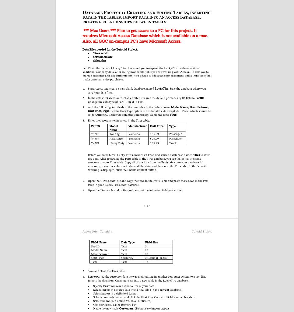 Database Project 1 Creating And Editing Tables