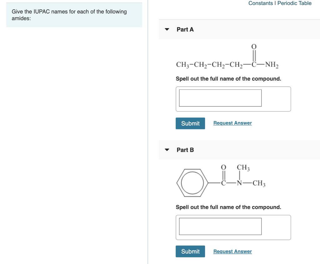 Solved Constants Periodic Table Give the IUPAC names for | Chegg.com