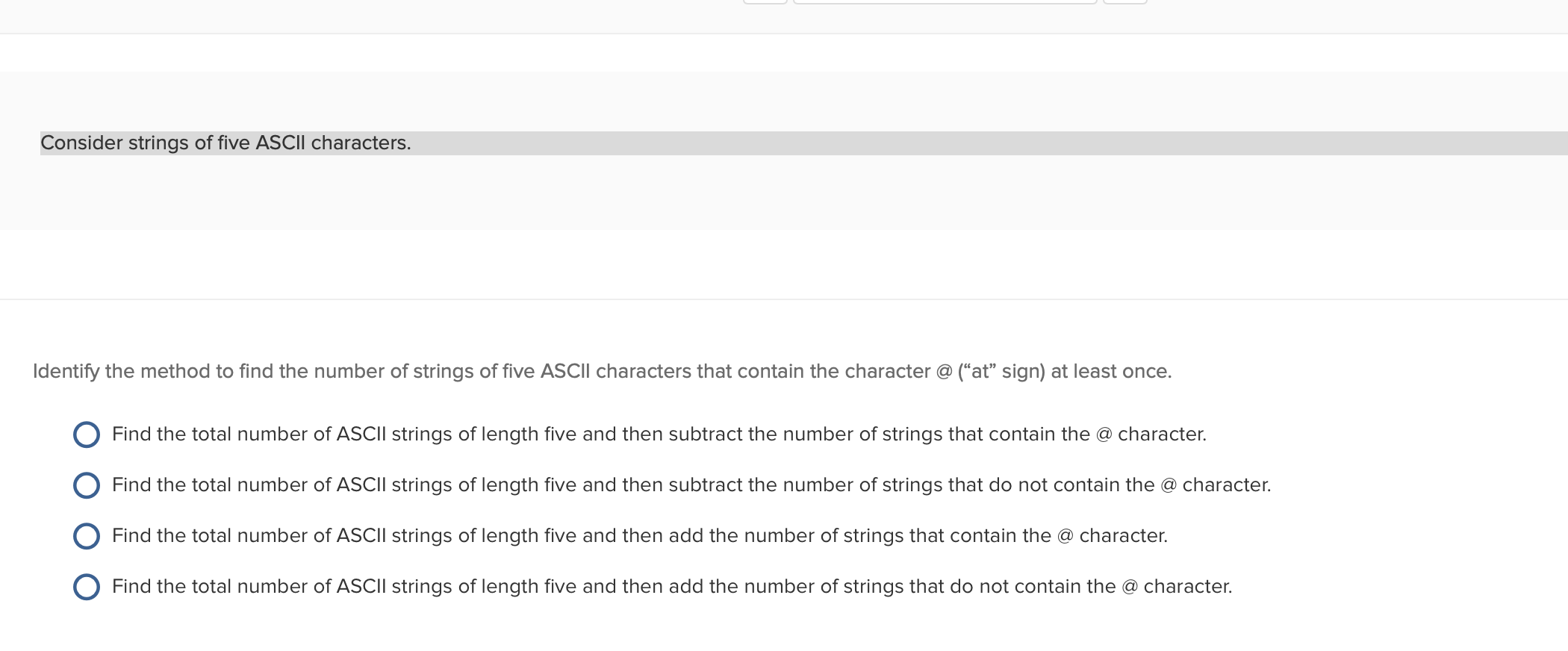 Solved Consider Strings Of Five ASCII Characters Identify Chegg