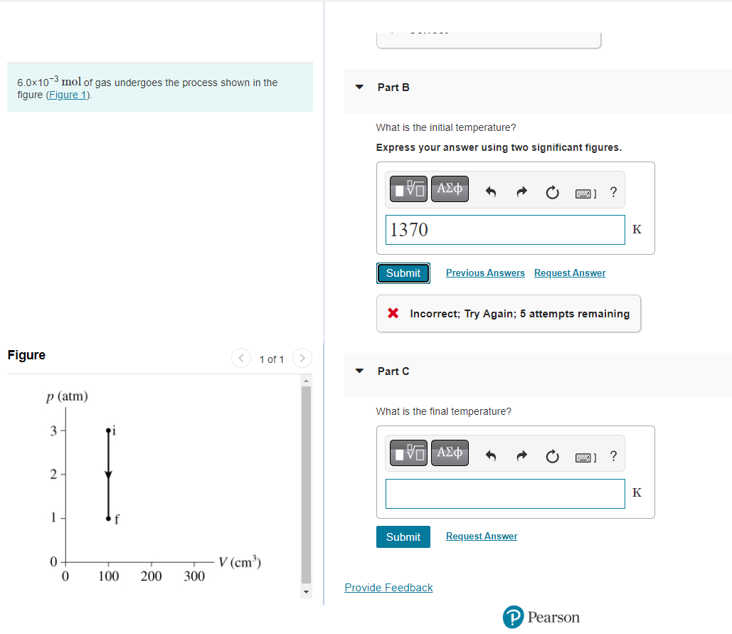 Solved 6.0×10−3 mol of gas undergoes the process shown in | Chegg.com