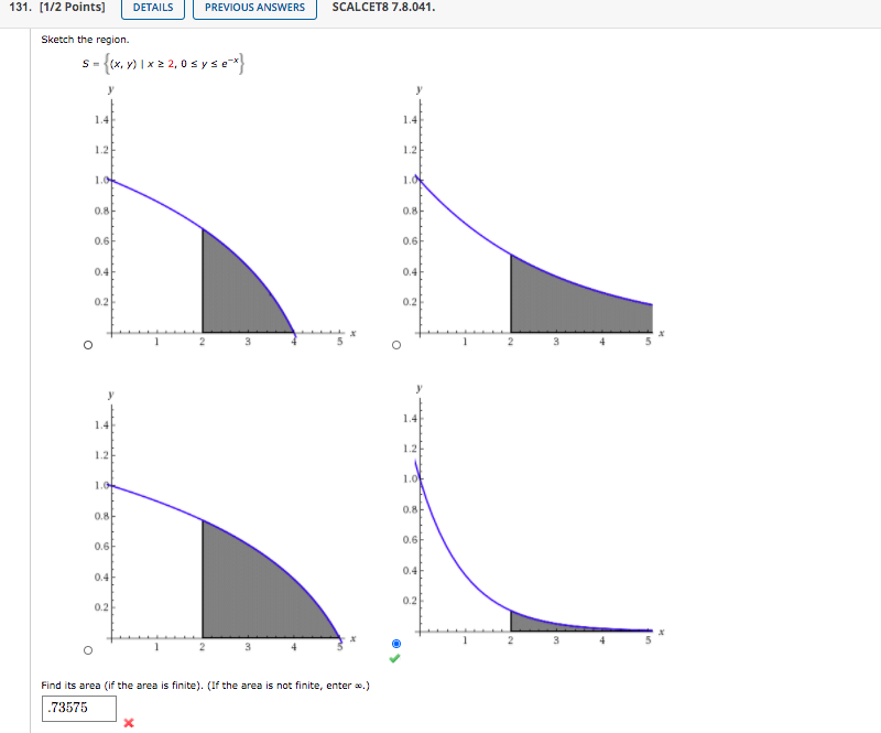 Solved 135. [-/1 Points] DETAILS SCALCET8 7.8.055. MY NOTES | Chegg.com