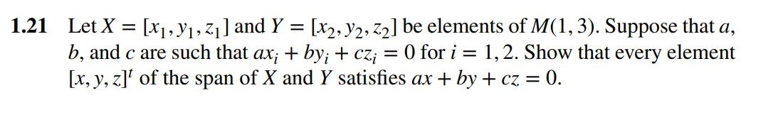 Solved 21 Let X=[x1,y1,z1] and Y=[x2,y2,z2] be elements of | Chegg.com