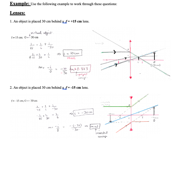 Solved PLEASE USE EXAMPLES ABOVE ABOUT LENS TO COMPLETE THE | Chegg.com