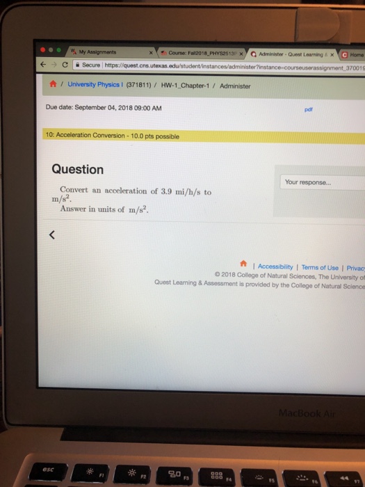 Solved C Secure https://quest.cns.utexas gnment 37001964 9: | Chegg.com