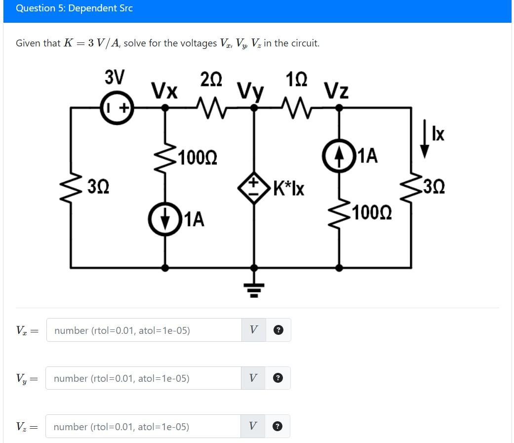Solved Given that K=3V/A, solve for the voltages Vx1Vy′,Vz | Chegg.com