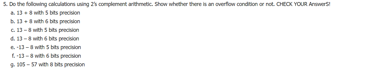 Solved 5) c, d, e, f5. Do the following calculations using | Chegg.com