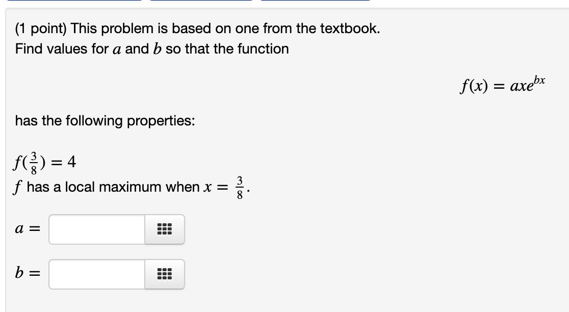 Solved (1 point) This problem is based on one from the | Chegg.com
