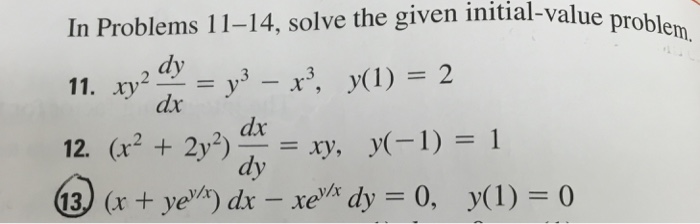 Solved In Problems 11-14, solve the given initial-value | Chegg.com
