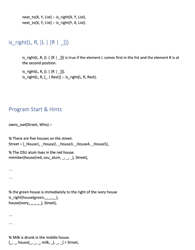 Solved Part Two Prolog Owl Puzzle Puzzles Make Great 