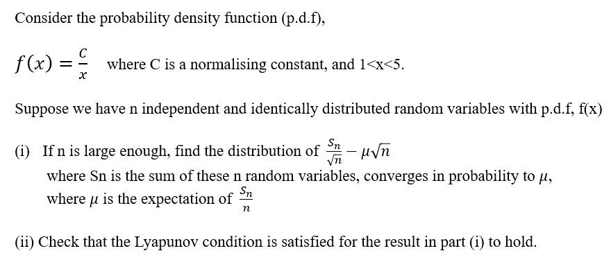 Solved Consider the probability density function (p.d.f), с | Chegg.com