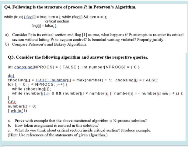 Solved Q4. Following is the structure of process P in | Chegg.com