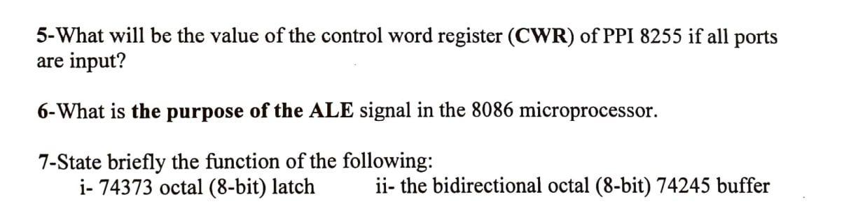 Solved 5-What will be the value of the control word register | Chegg.com