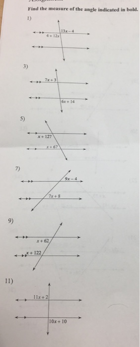Solved Find The Measure Of The Angle Indicated In Bold 1