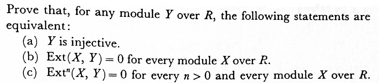 Solved Prove that, for any module Y over R, the following | Chegg.com