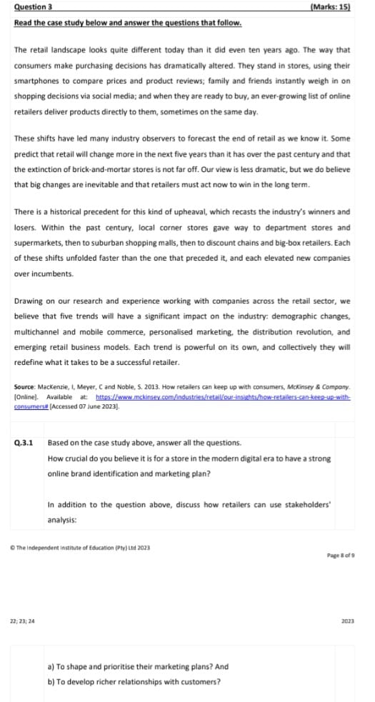 Solved Read the case study below and answer the questions | Chegg.com