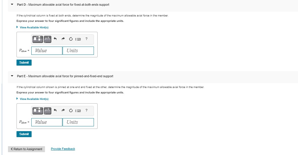 Solved Learning Goal: To determine the maximum allowable | Chegg.com