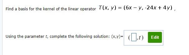 Solved Find a basis for the kernel of the linear operator | Chegg.com
