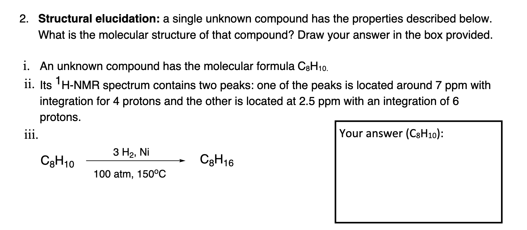 Solved 2. Structural elucidation: a single unknown compound | Chegg.com