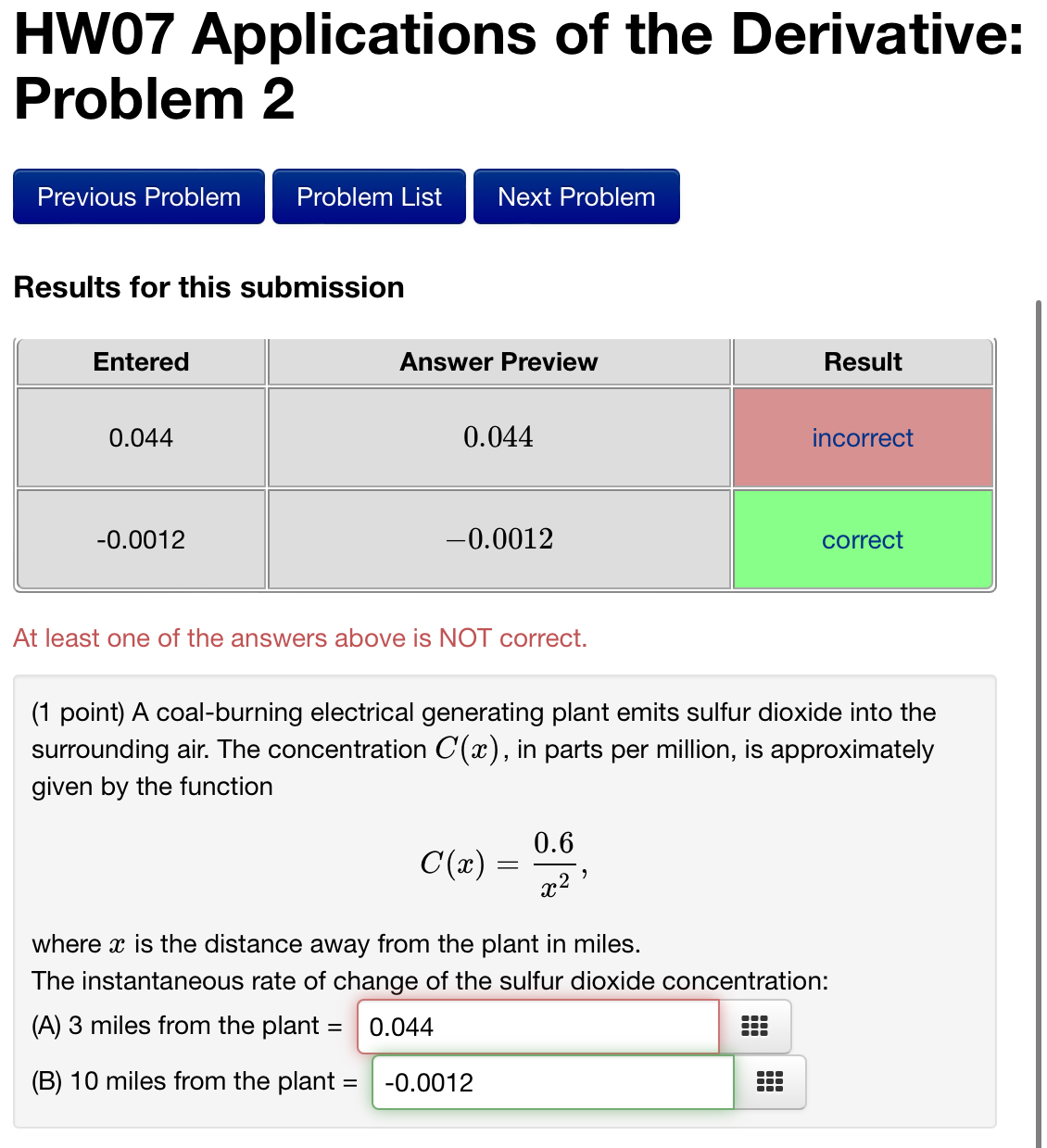 Solved (1 ﻿point) ﻿A coal-burning electrical generating | Chegg.com