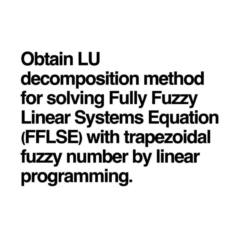 Solved Obtain Lu Decomposition Method For Solving Fully
