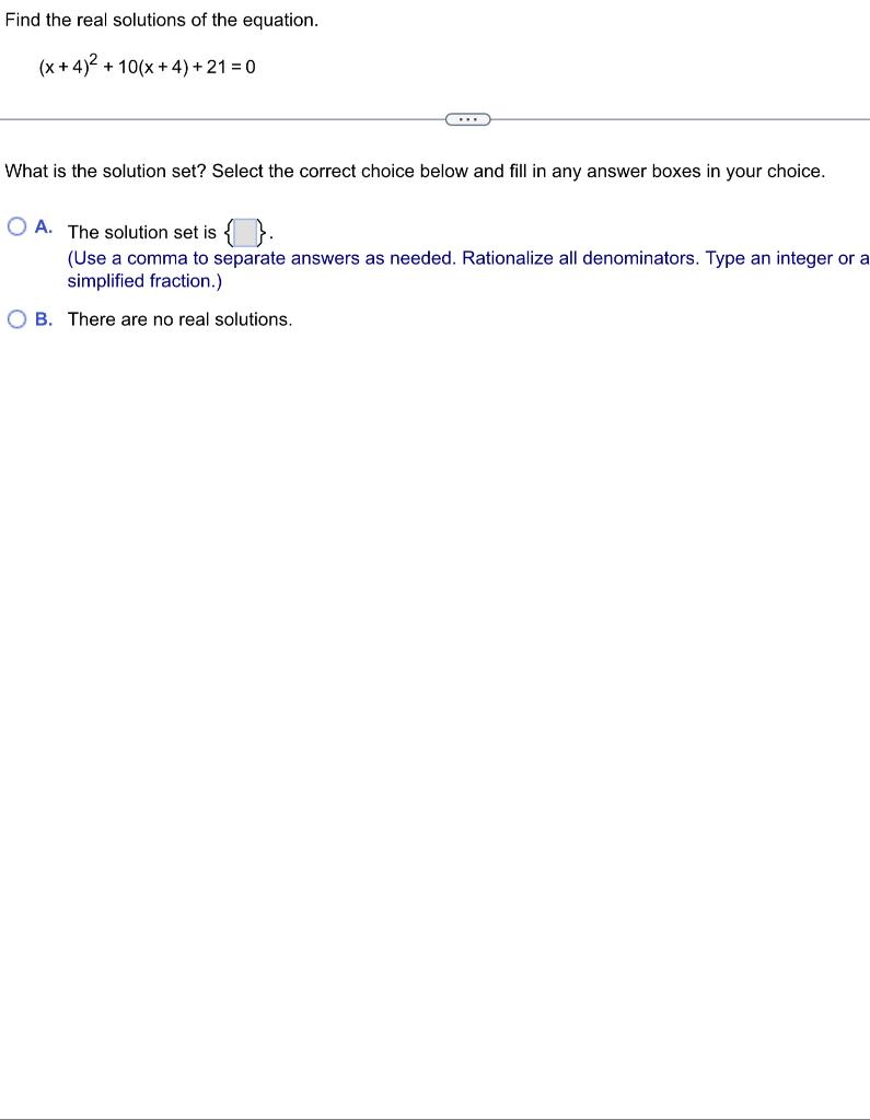 Solved Find the real solutions of the equation. | Chegg.com