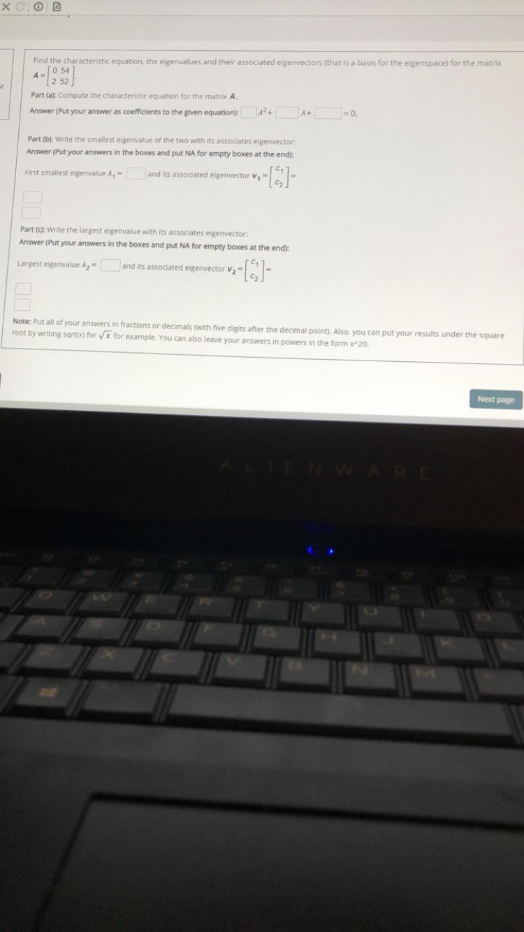Solved XC 0 0 Find the characteristic equation, the | Chegg.com