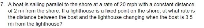 Solved A boat is sailing parallel to the shore at a rate of | Chegg.com
