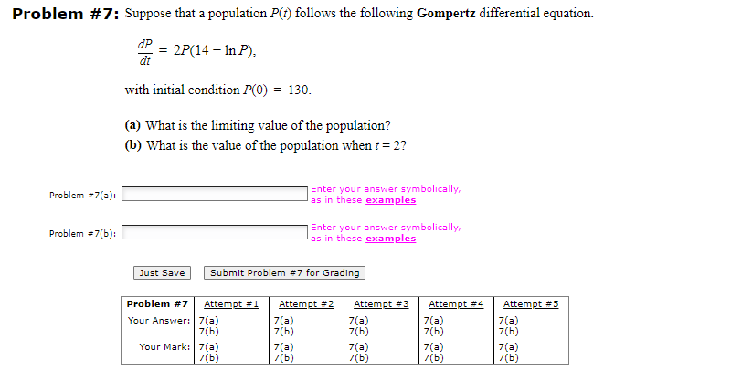 Solved dtdP=2P(14−lnP) with initial condition P(0)=130. a) | Chegg.com