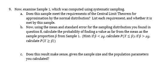 9. Now, examine Sample 1, which was computed using | Chegg.com