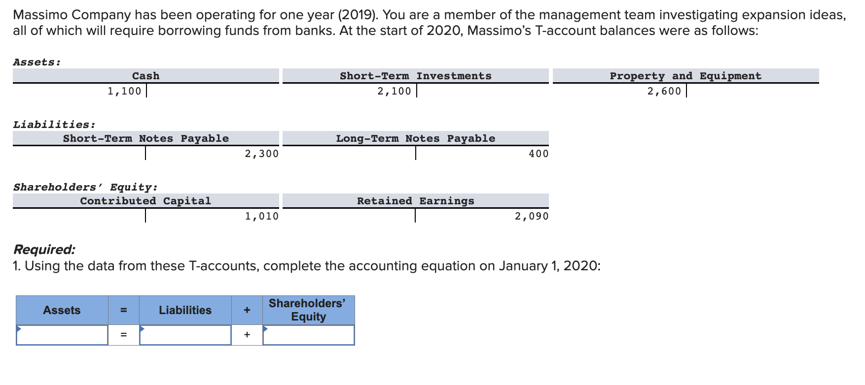 Solved Massimo Company has been operating for one year | Chegg.com