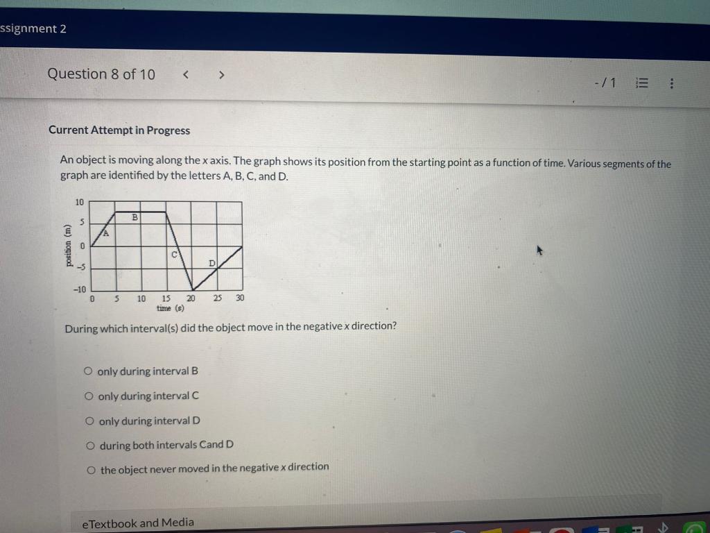 Solved An object is moving along the x axis. The graph shows | Chegg.com