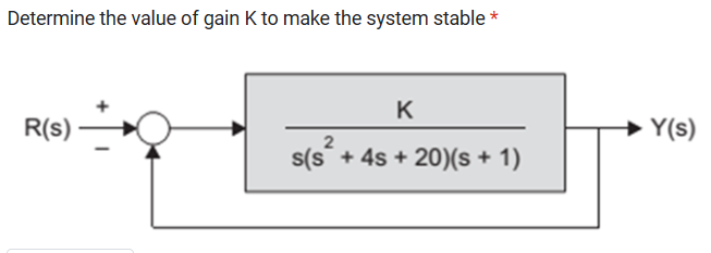 Solved Determine the value of gain K to make the system | Chegg.com