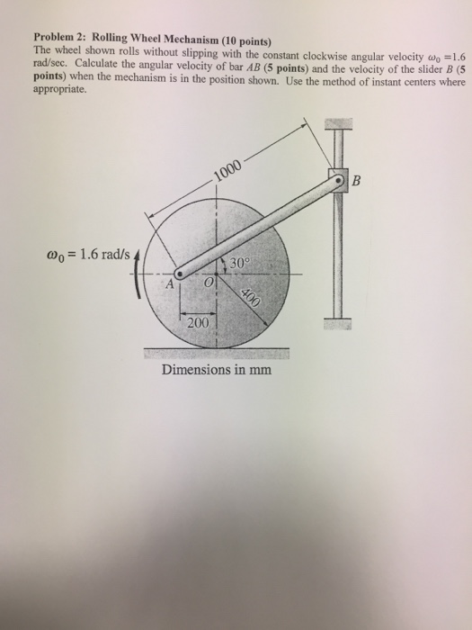 Solved Problem 2: Rolling Wheel Mechanism (10 points) The | Chegg.com