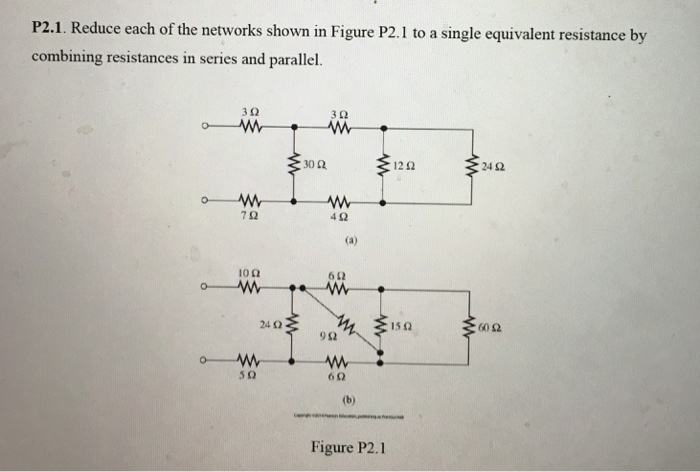 Solved P2.1. Reduce each of the networks shown in Figure | Chegg.com