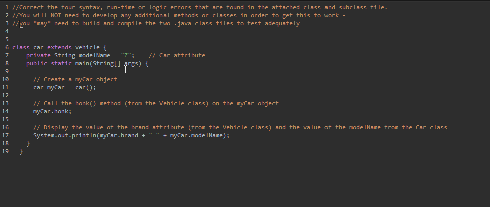 Solved //Correct the four syntax, run-time or logic errors | Chegg.com