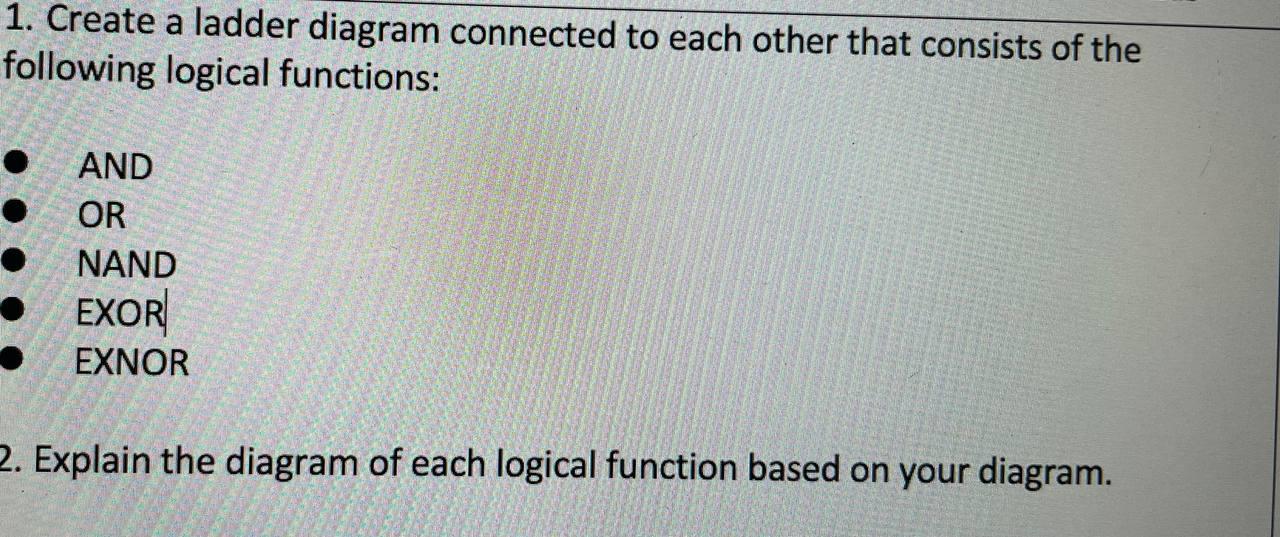 Solved 1. Create a ladder diagram connected to each other | Chegg.com