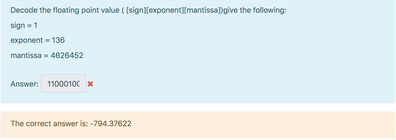 Solved Decode the floating point value | Chegg.com