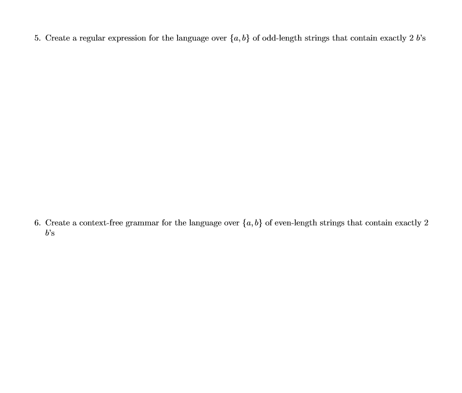 Solved 5. Create a regular expression for the language over | Chegg.com