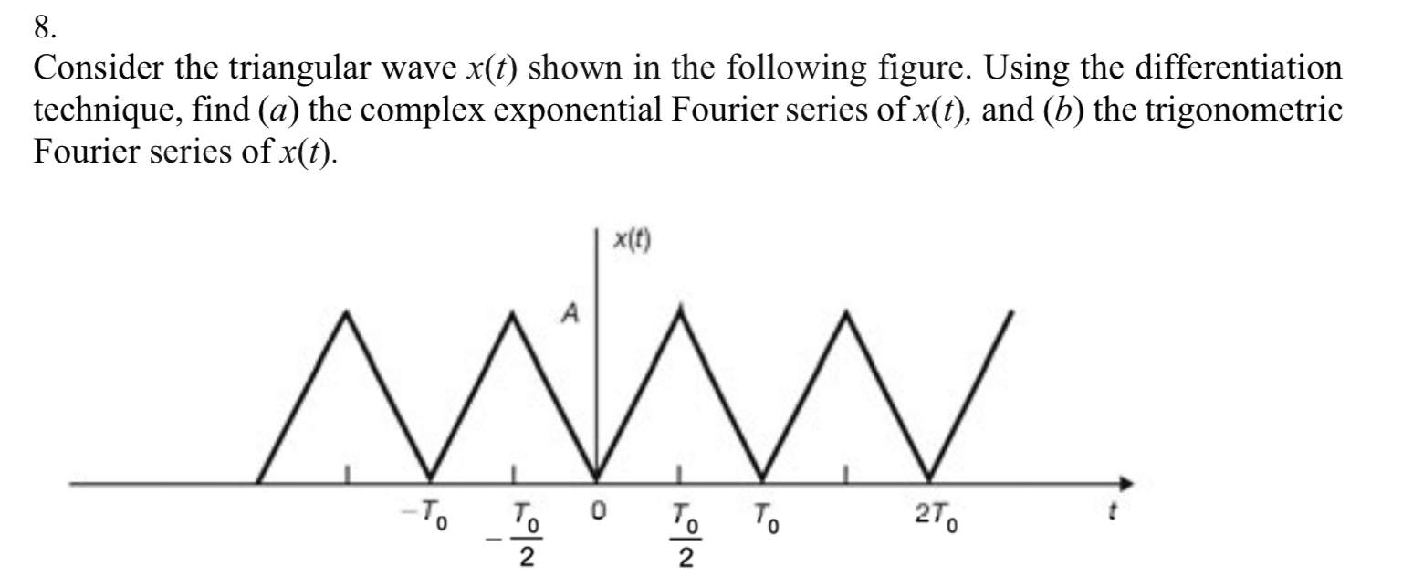 Solved 8 Consider The Triangular Wave Xt Shown In The