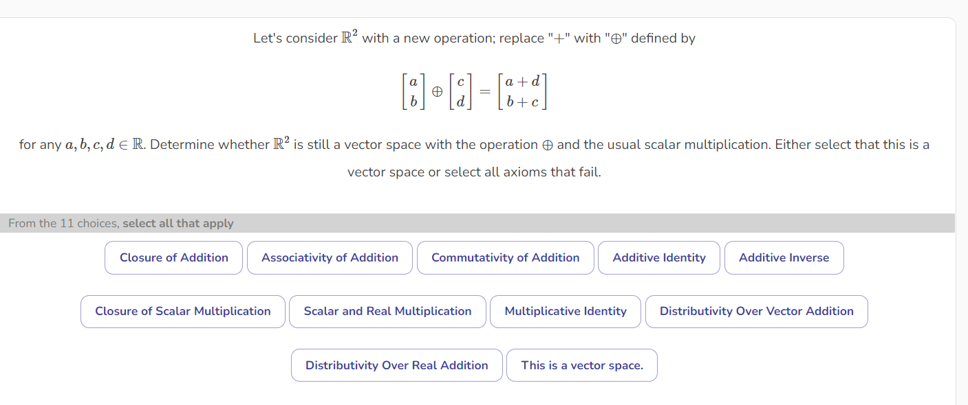 Solved Let's consider R2 with a new operation; replace "+" | Chegg.com