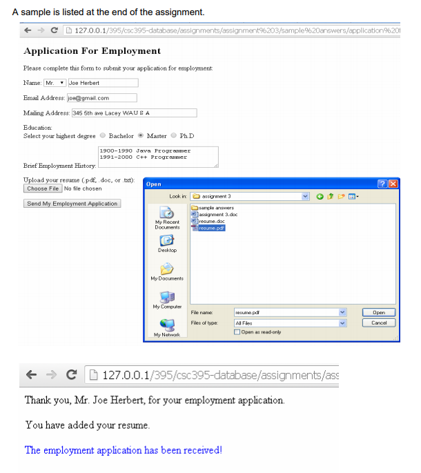 Solved In this assignment, you will create four (4) php | Chegg.com