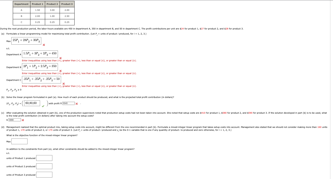 Solved (a) Formulate a linear programming model for | Chegg.com