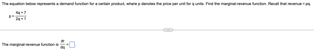 Solved The equation below represents a demand function for a | Chegg.com