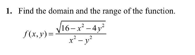 Solved 1. Find the domain and the range of the function. | Chegg.com