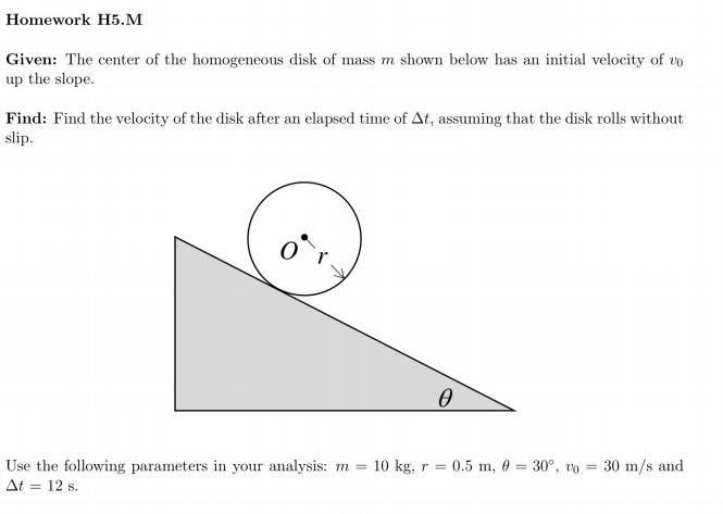 Solved Homework H5.M Given: The center of the homogeneous | Chegg.com Solved Homework H5.M Given: The center of the homogeneous | Chegg.com