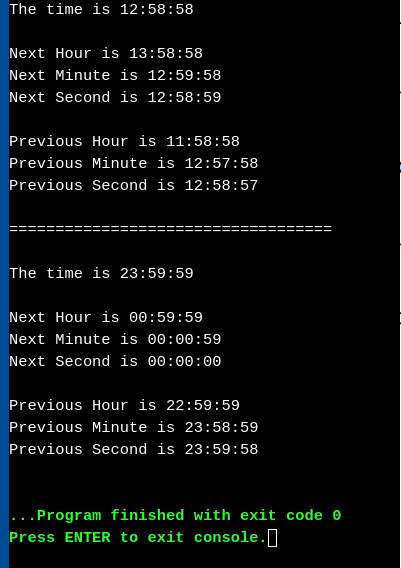 Solved Exercise 3: class called MyTime, which models a time | Chegg.com