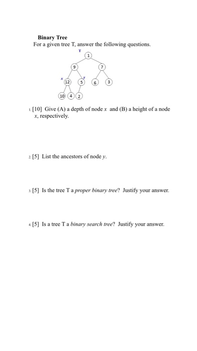 Solved For a given tree T. answer the following questions. | Chegg.com